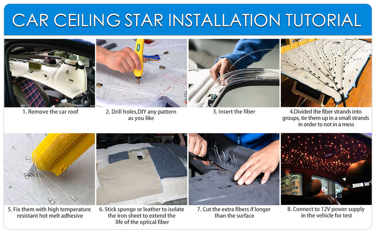 New Upgraded Twinkle RGBW Starlight Headliner Kit for Car/Home Use,Sta ...